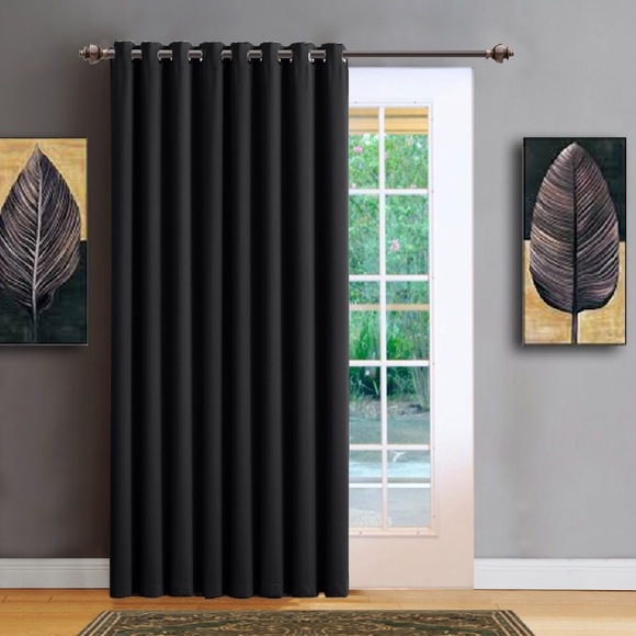 Accents | Lana Charcoal Blackout Panel With Grommets Extra Wide Window ...